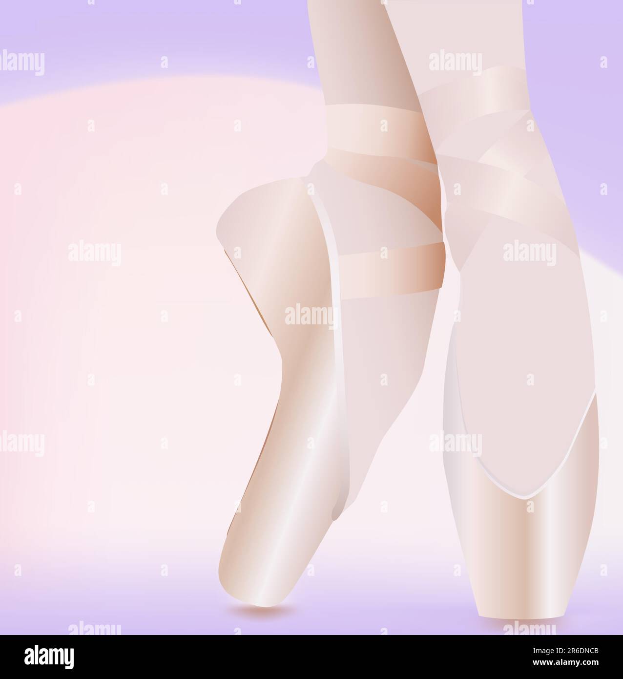 elegant ballerina feet, standing on ballet shoes. Vector illustration ...