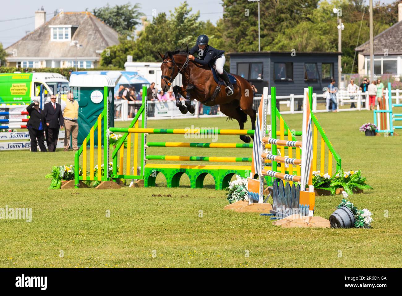 Horse Jumping at The Royal Cornwall Show, Wadebridge Stock Photo - Alamy