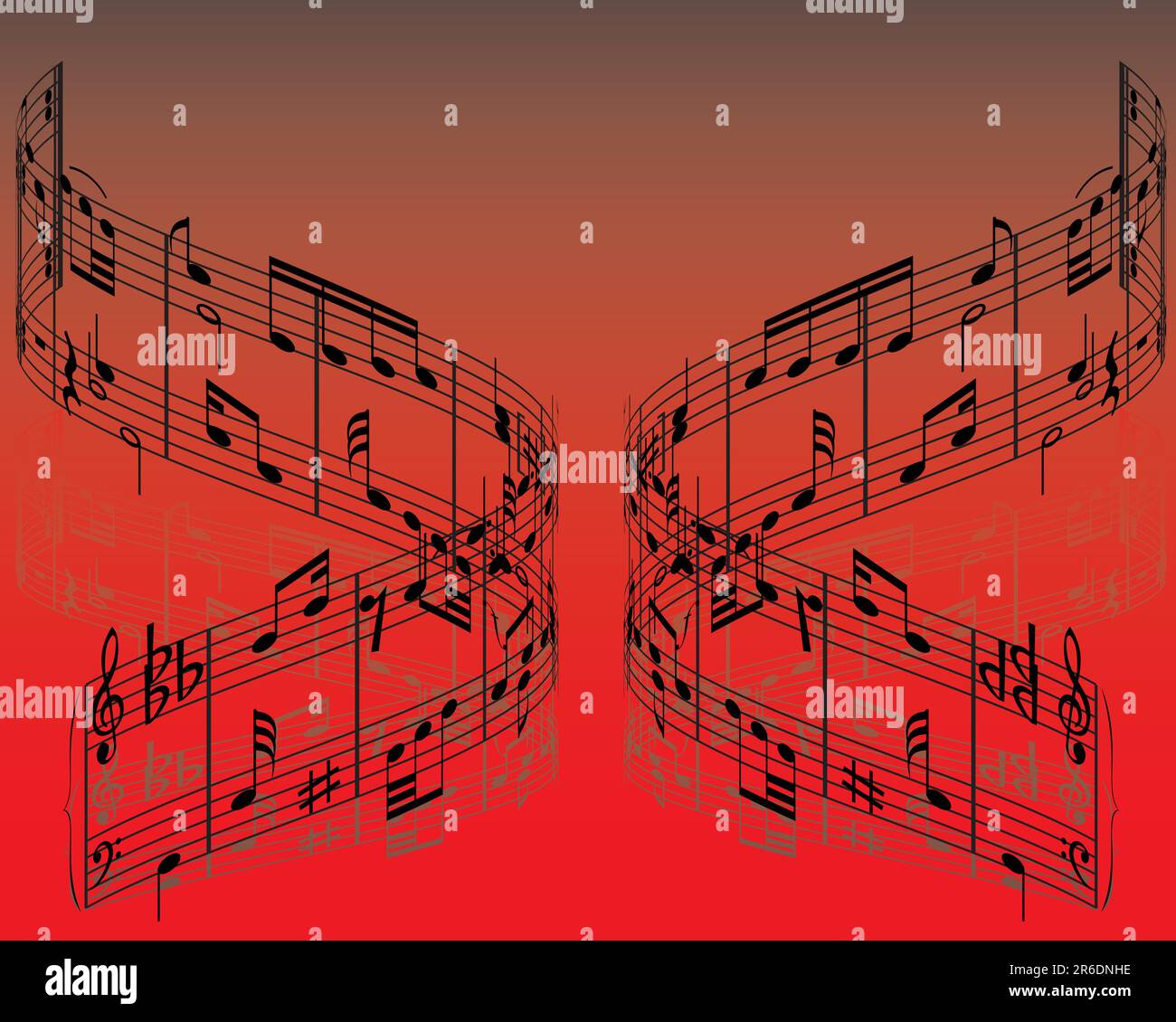 Abstract music background with different notes and lines Stock Vector ...