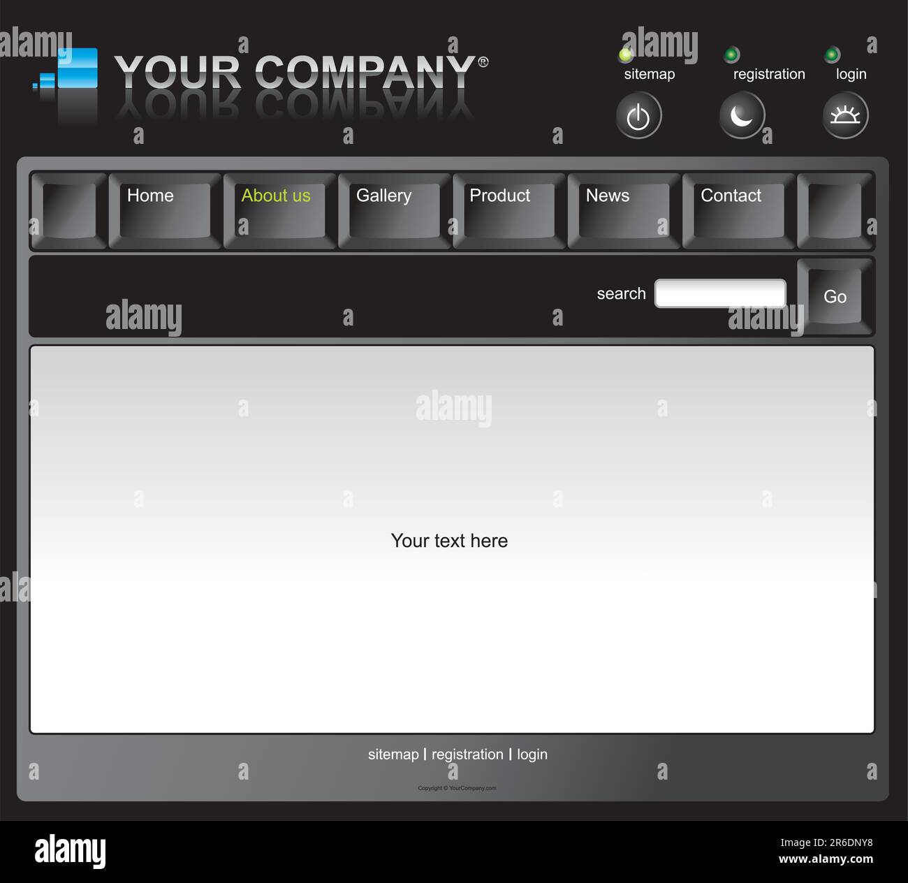 Black Keyboard Website template Stock Vector Image & Art - Alamy