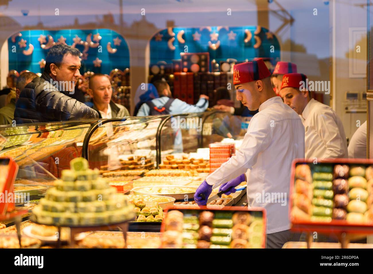 Istanbul, Turkey - 15 May 2023: bakery shop assistants in traditional ...