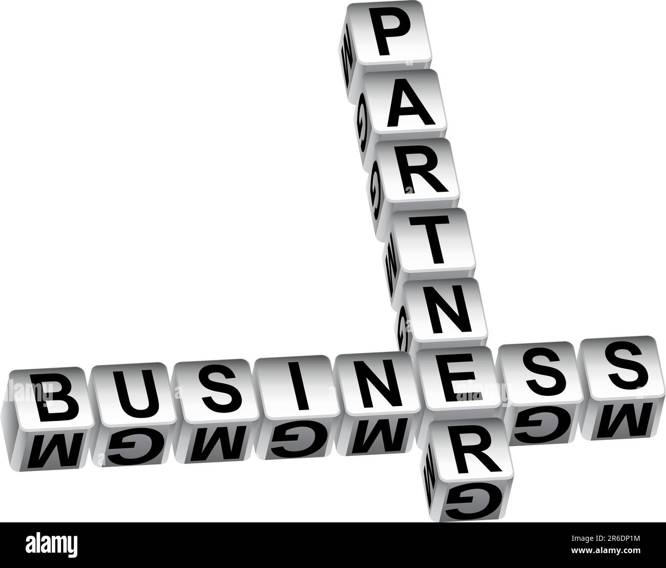 Business partner dice message isolated on a white background Stock ...