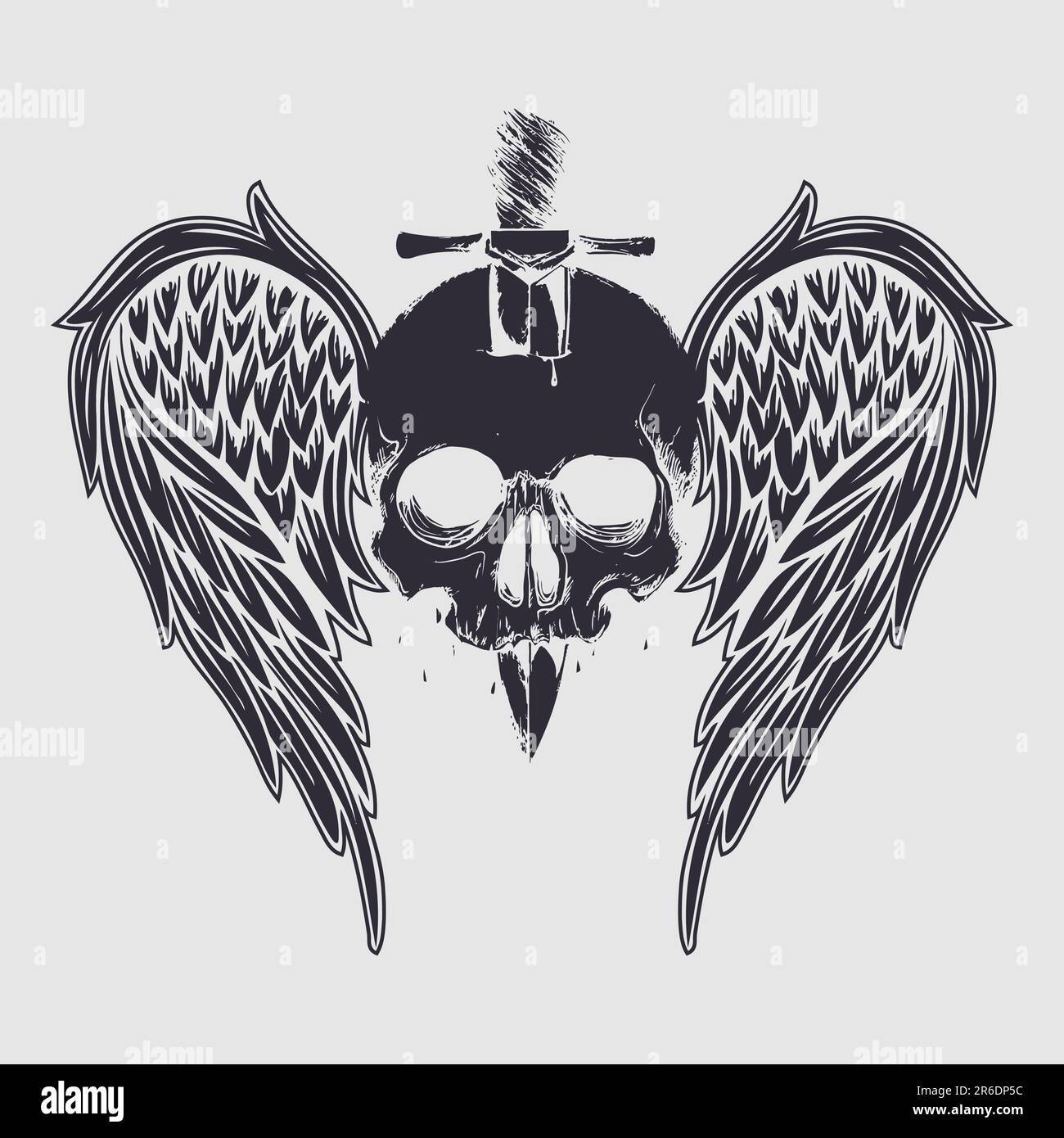 Skull and wings vector Stock Vector Image & Art - Alamy