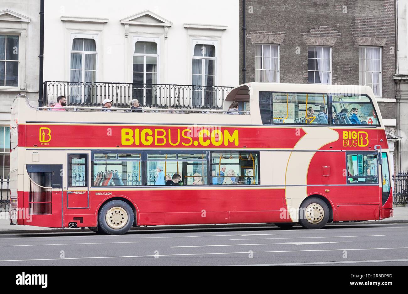 A BIGBUS bus open top double decker bus on Parliament Street, London ...
