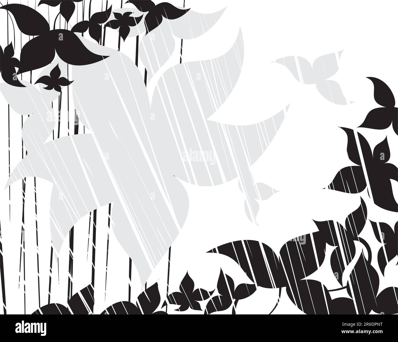 black and white nature vector composition Stock Vector Image & Art - Alamy