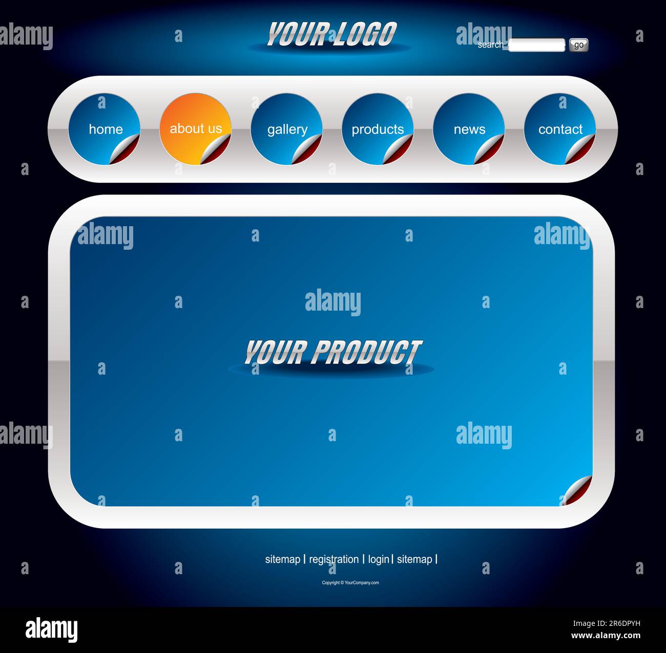 Website blue stickers template Stock Vector Image & Art - Alamy