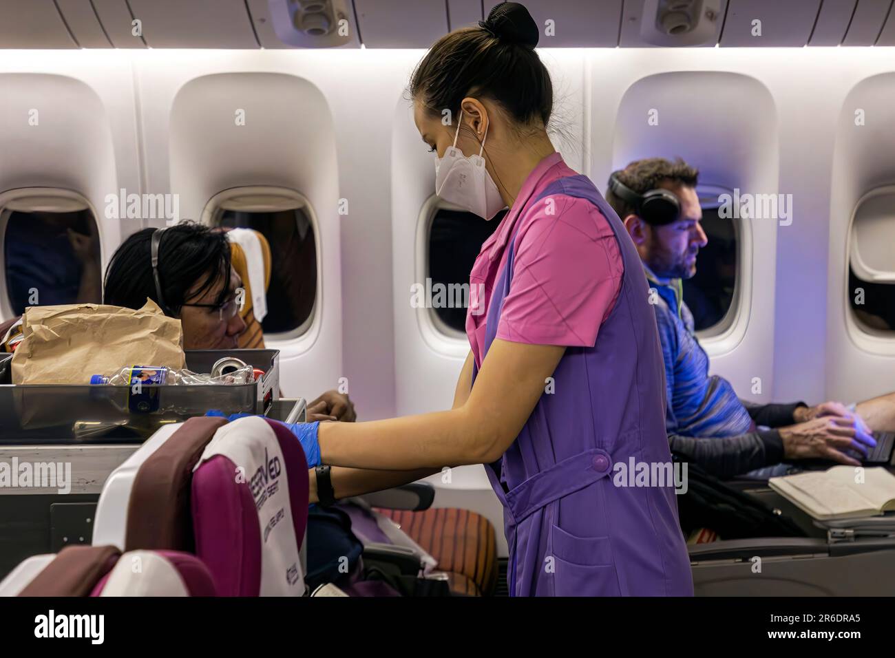 Cabin crew trolley hi-res stock photography and images - Alamy