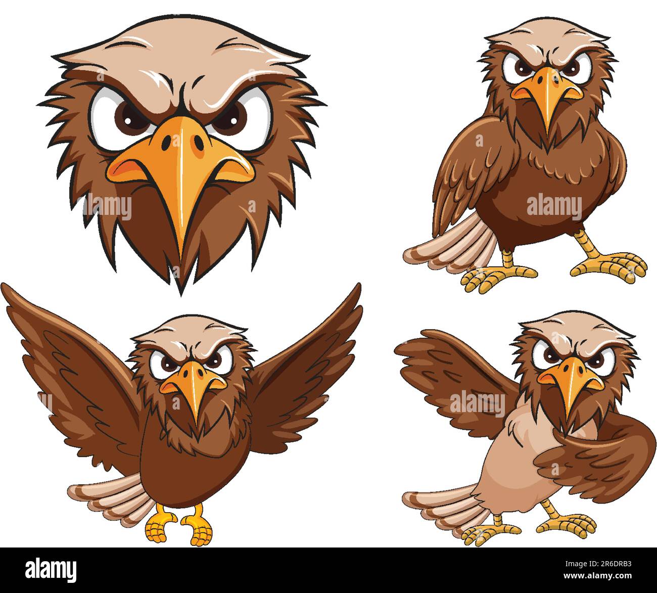 Set of hawk bird cartoon illustration Stock Vector Image & Art - Alamy