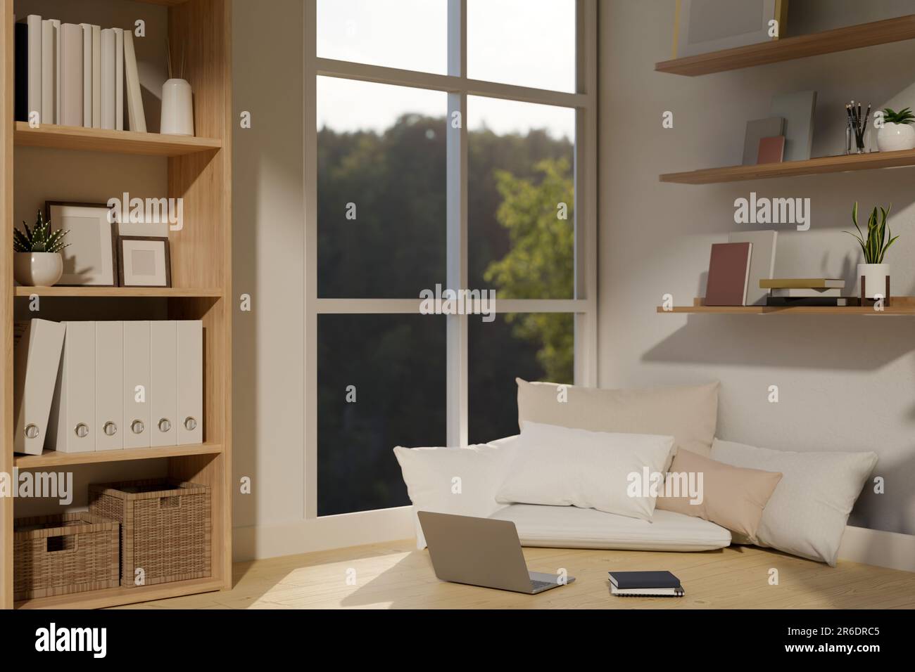 Interior design of a minimal and comfortable relaxation space in the ...