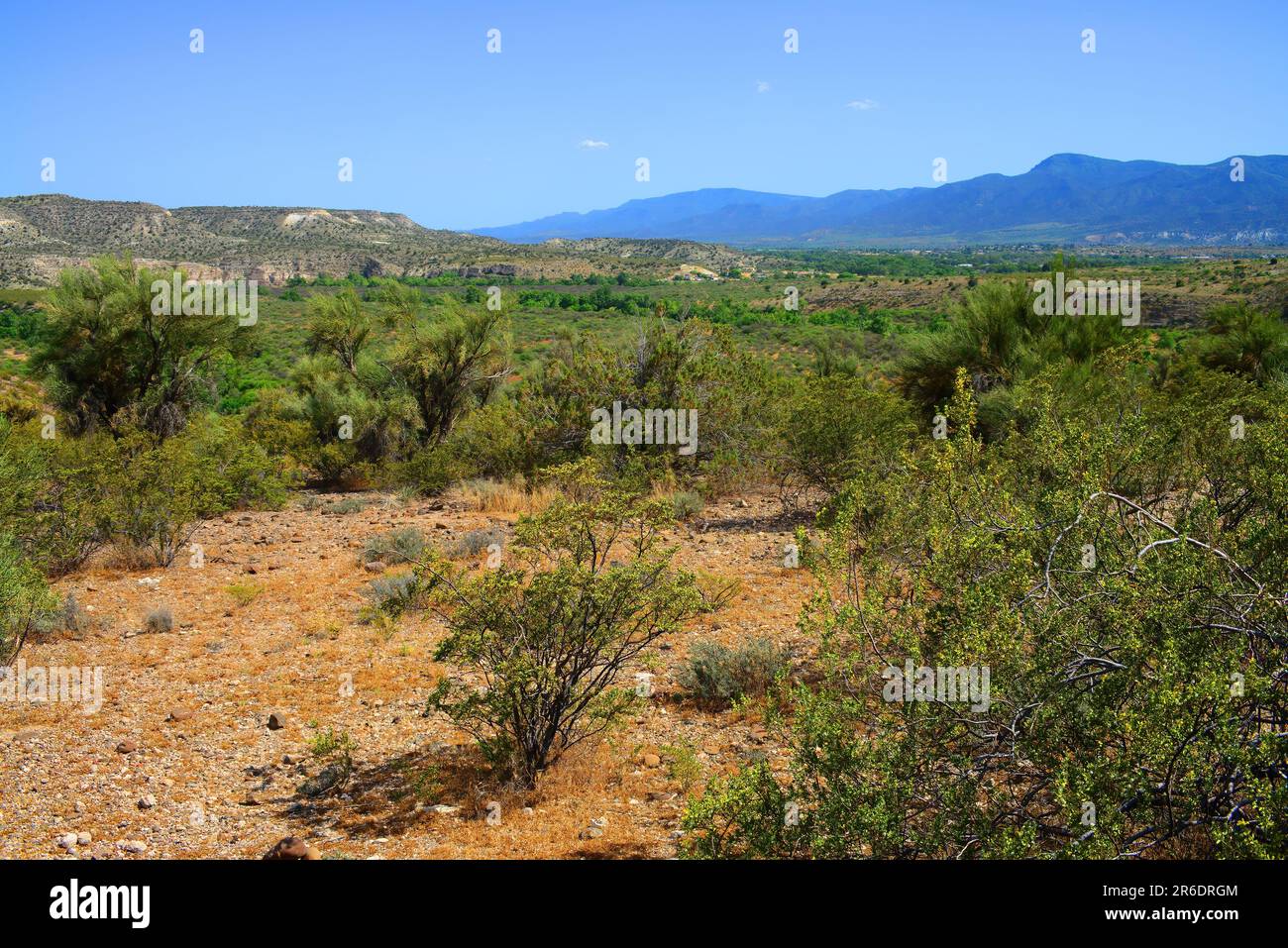 Verde river valley and distant red rock mountains Stock Photo - Alamy