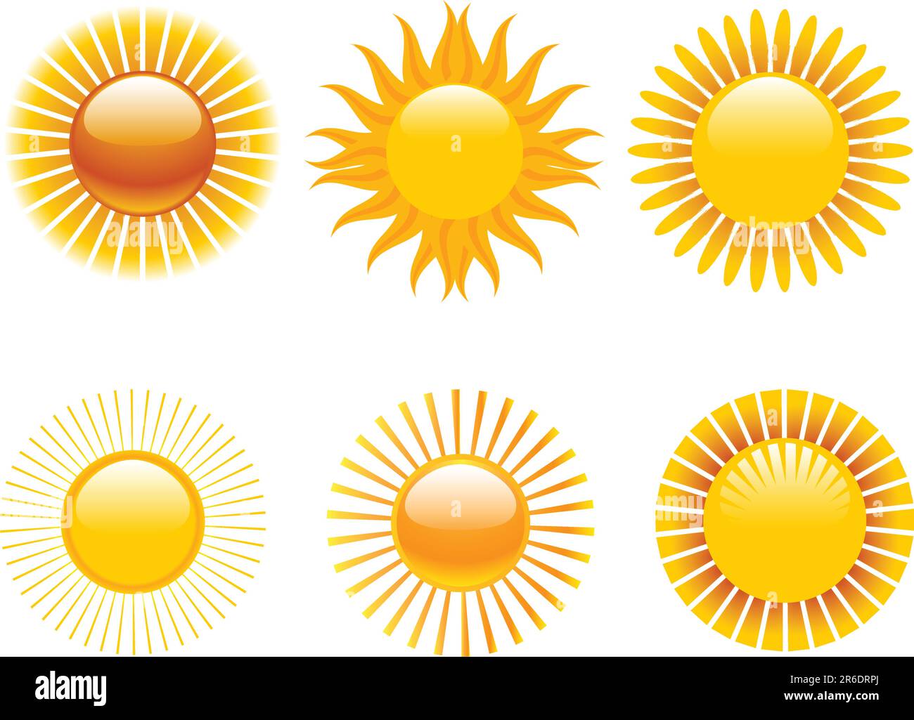 Vector illustration of various sun icons Stock Vector Image & Art - Alamy