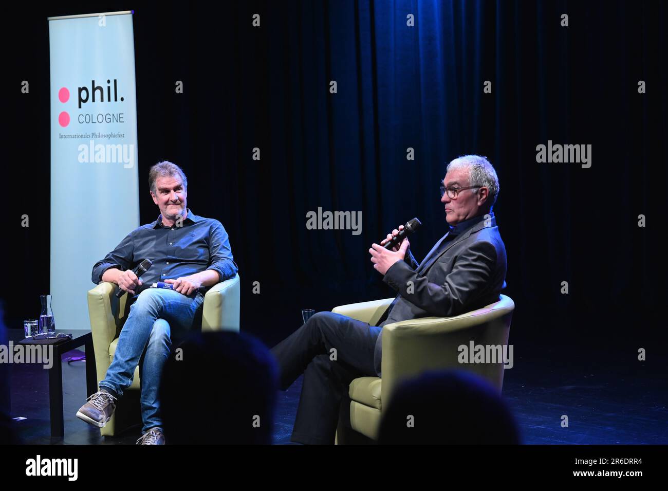 Cologne, Germany. 08th June, 2023. Moderator Jürgen Wiebicke and ...