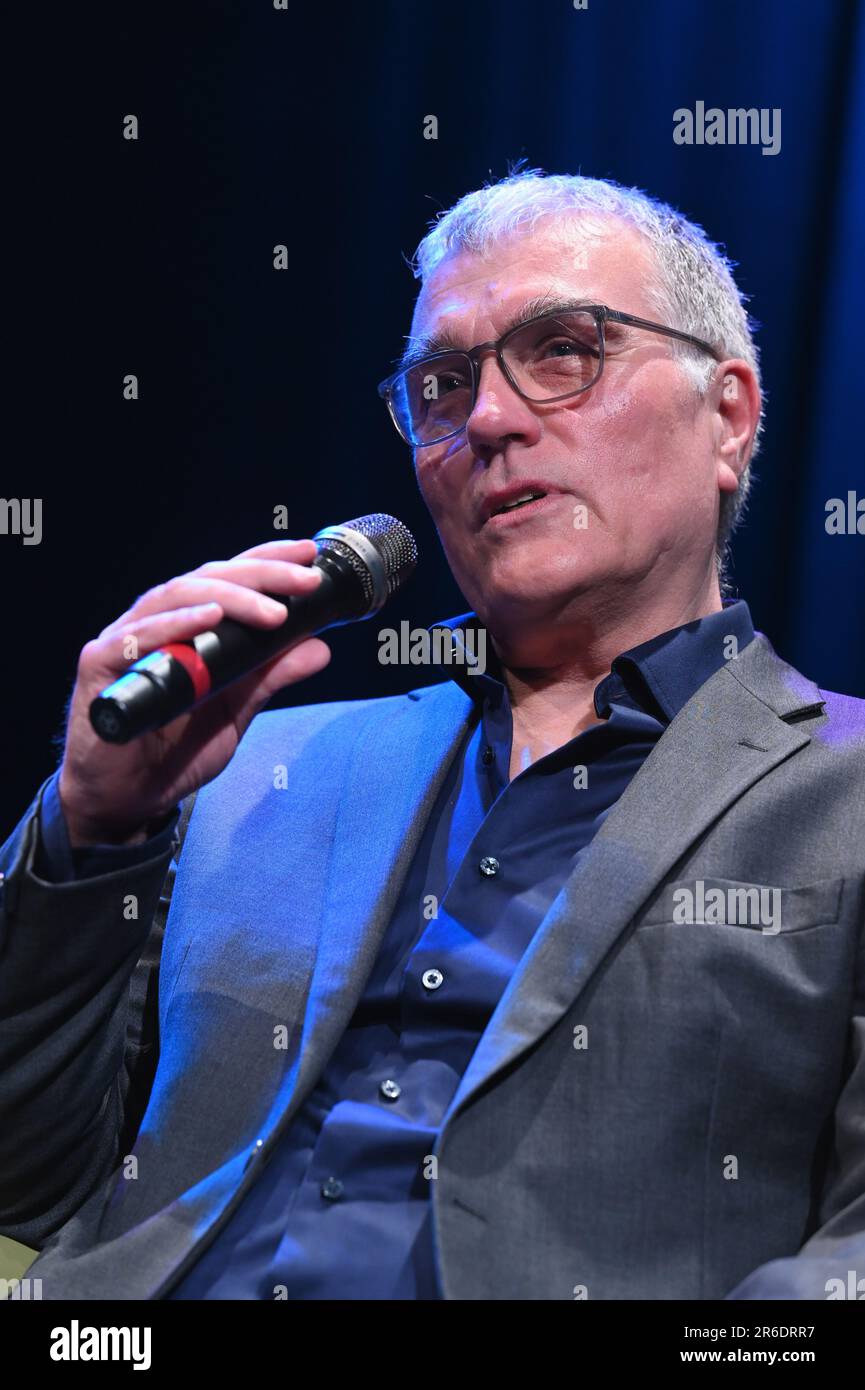 Cologne, Germany. 08th June, 2023. Philosopher Thomas Metzinger speaks ...