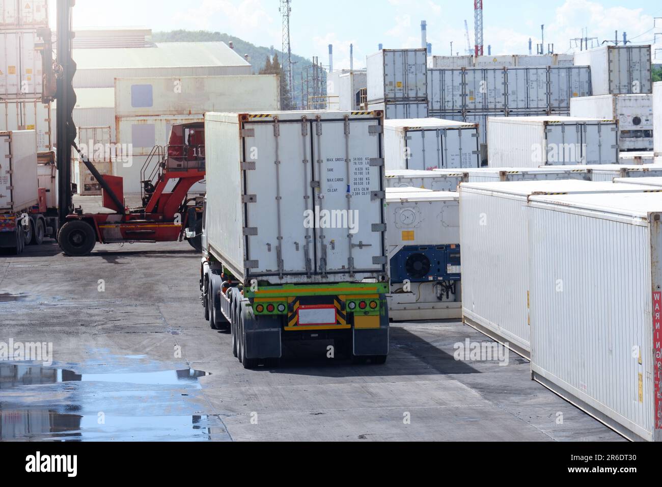 Lifting containers and trucks from an industry perspective Stock Photo ...