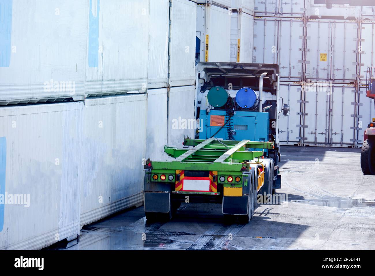 industrial cargo container truck view of transport Stock Photo - Alamy