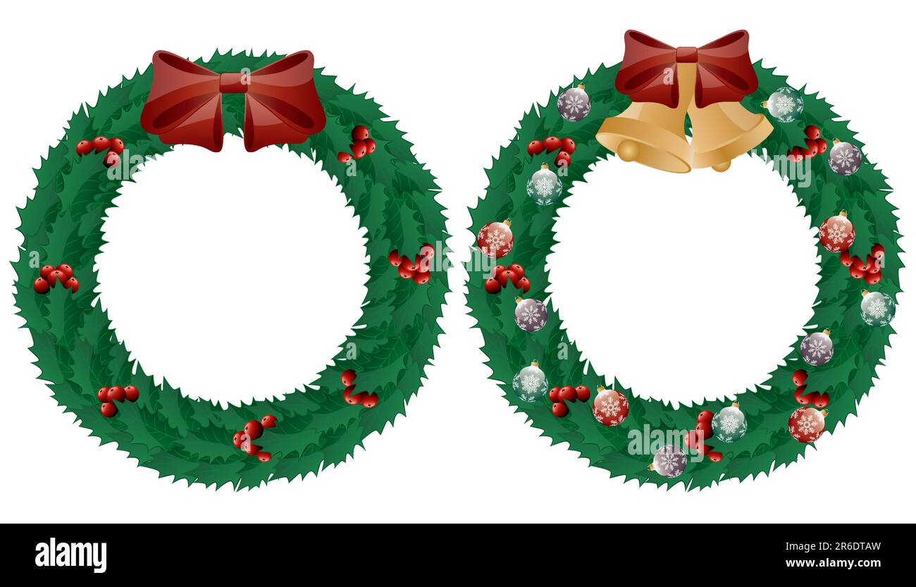 Christmas wreath on retro Cut Out Stock Images & Pictures - Alamy