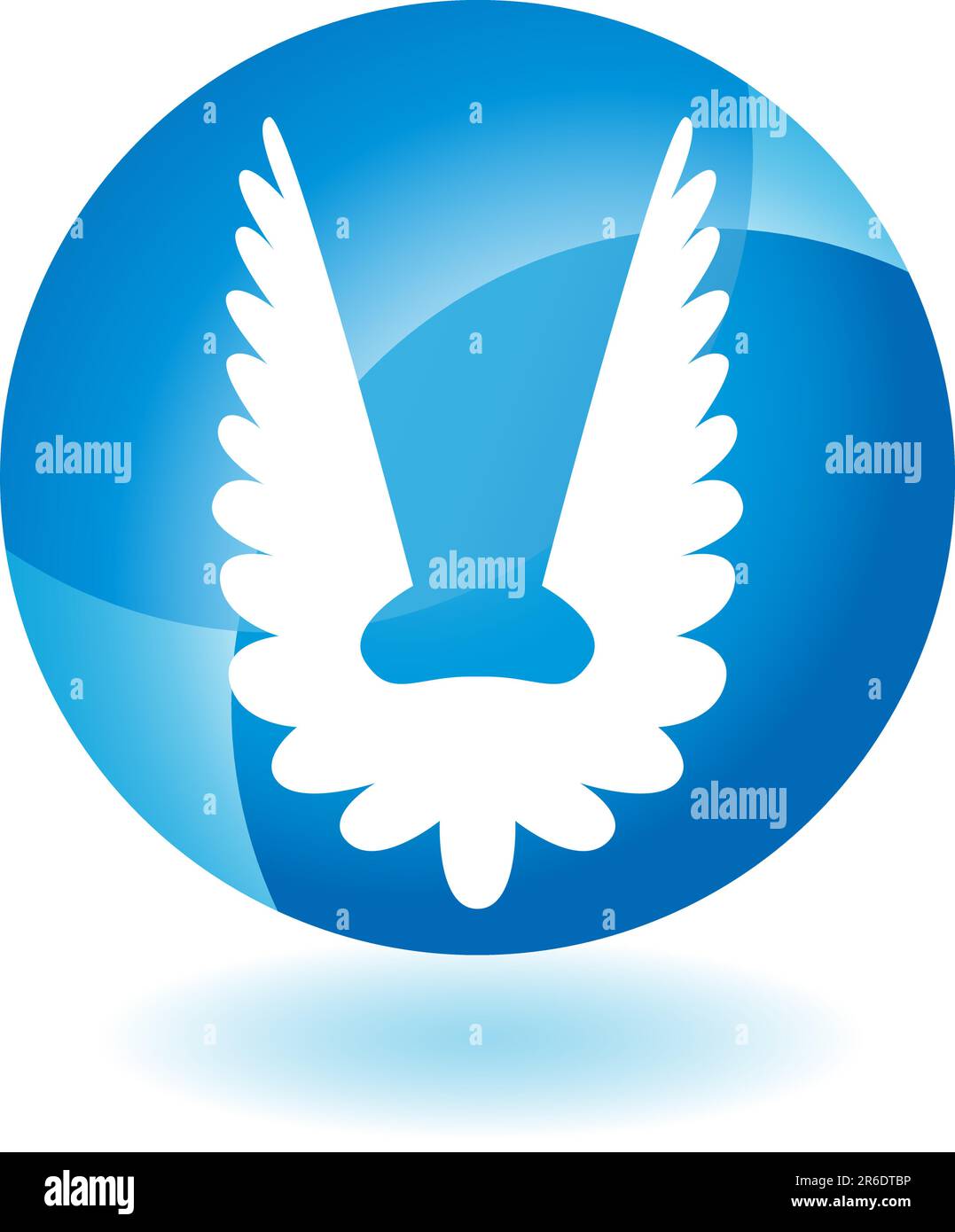 Angel wing button on white background Stock Vector Image & Art - Alamy