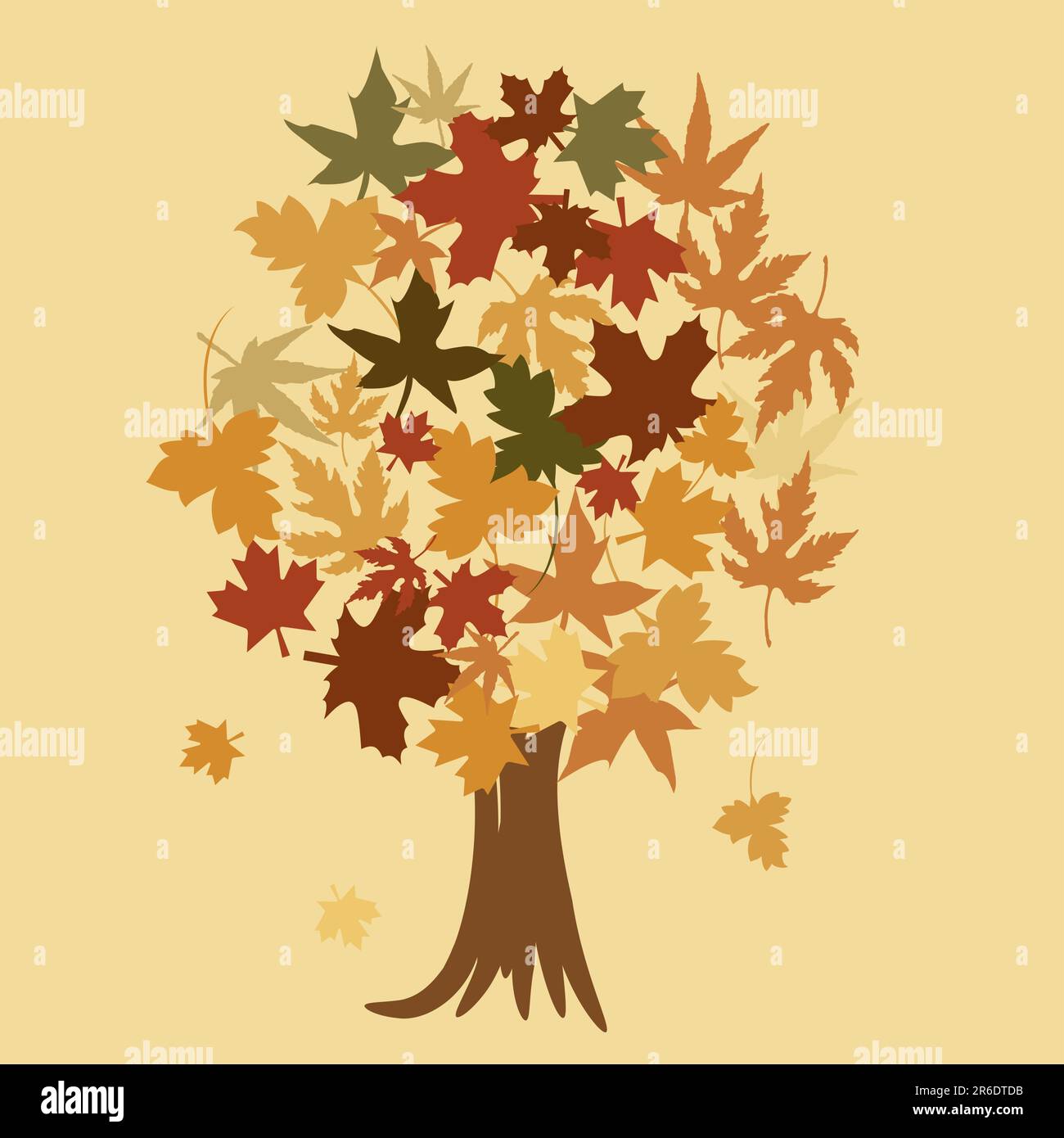 Autumn tree background vector illustration Stock Vector Image & Art - Alamy