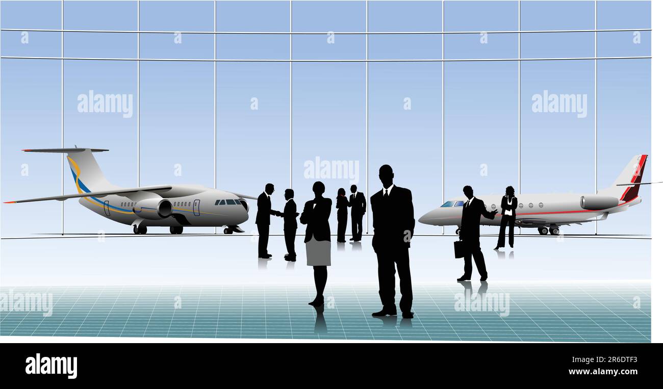 Airport scene . Vector illustration for designers Stock Vector Image ...