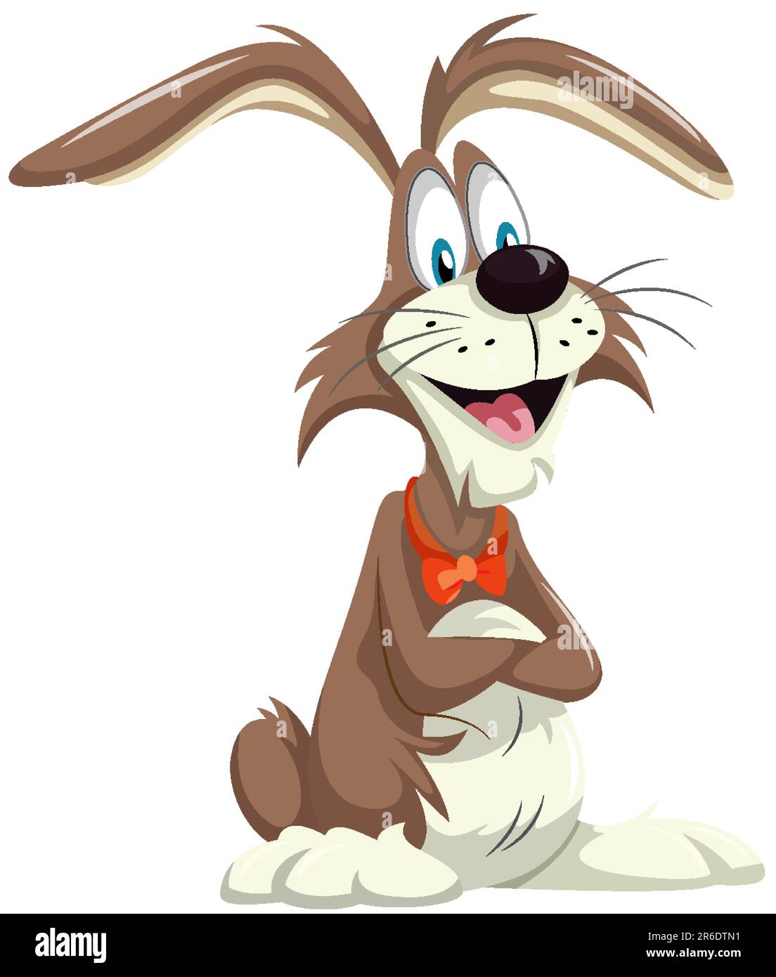 Cute playful rabbit cartoon character illustration Stock Vector Image ...