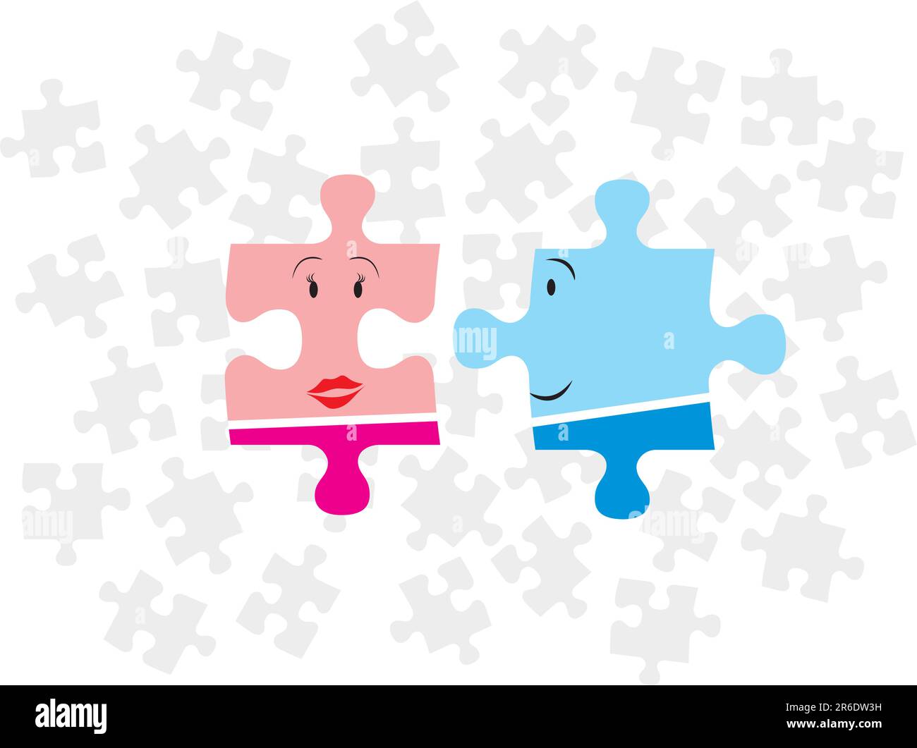 Male female face puzzle pieces hi-res stock photography and images - Alamy