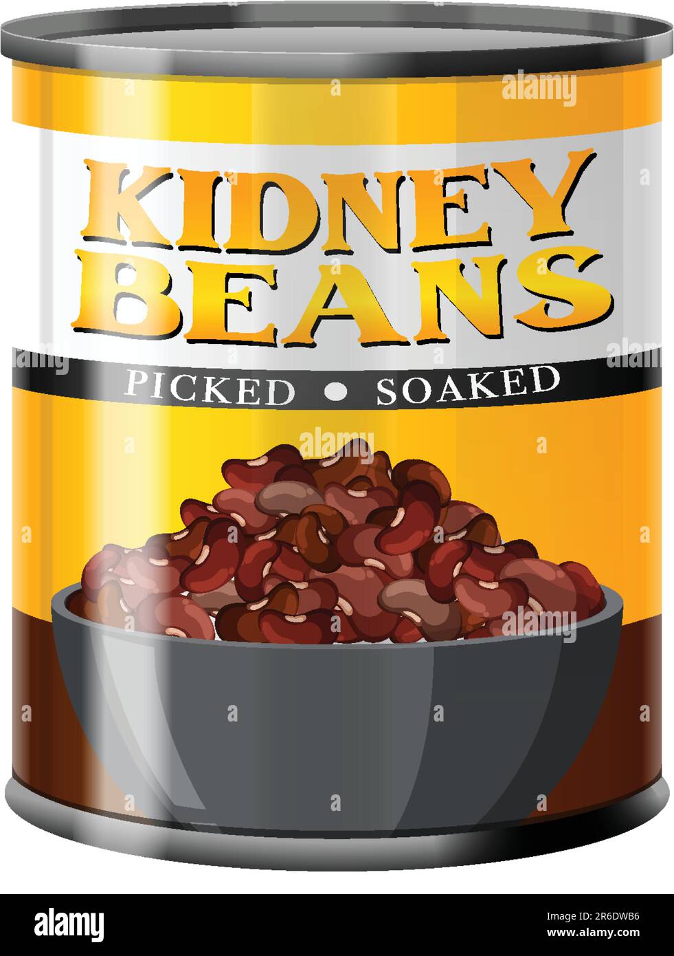 KIdney Beans in Food Can with Label Isolated illustration Stock Vector ...