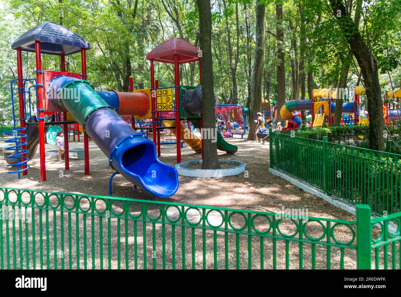 Children's playground area in Parque Mexico, Colonia Hipodromo, La ...