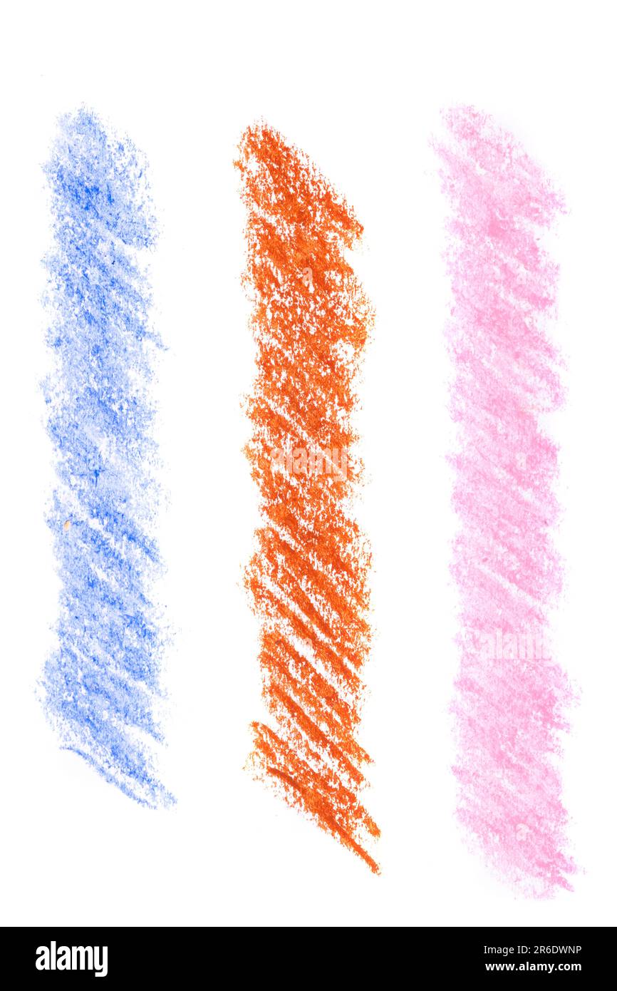 colored pencil strokes isolated on white background Stock Photo - Alamy