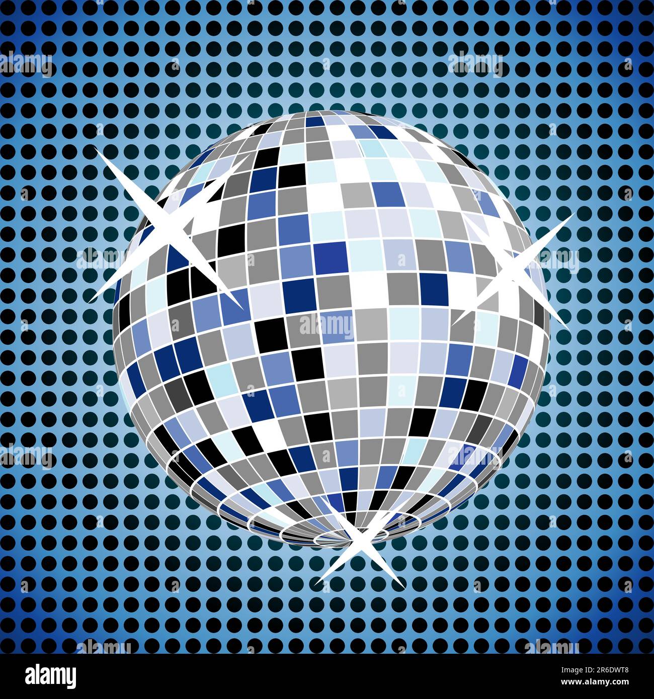 disco ball on blue background vector illustration Stock Vector Image ...
