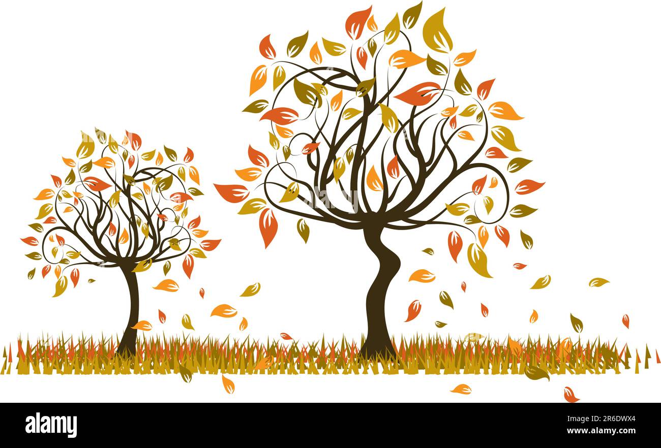 Tree autumn background, vector illustration Stock Vector Image & Art ...