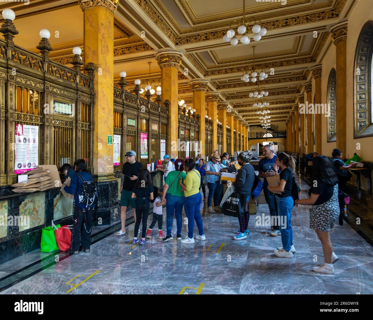 Palacio de Correos de México, palatial interior of historic Post Office ...