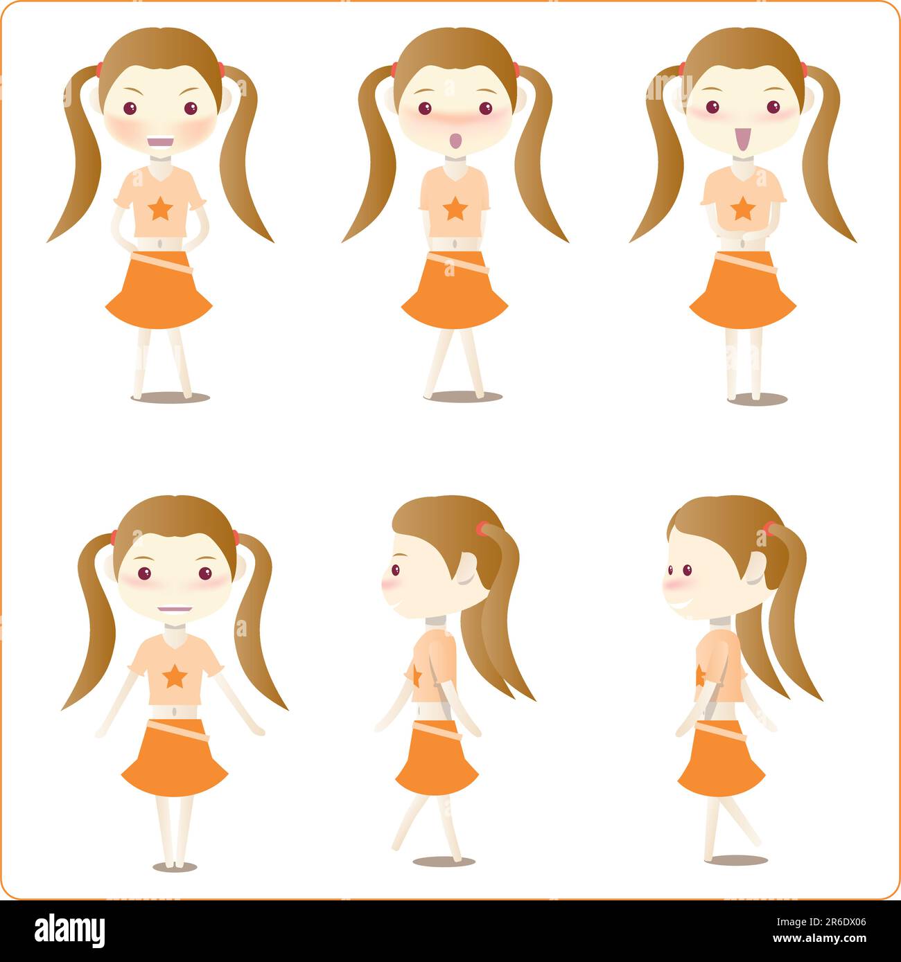 cute girl character pattern design Stock Vector Image & Art - Alamy