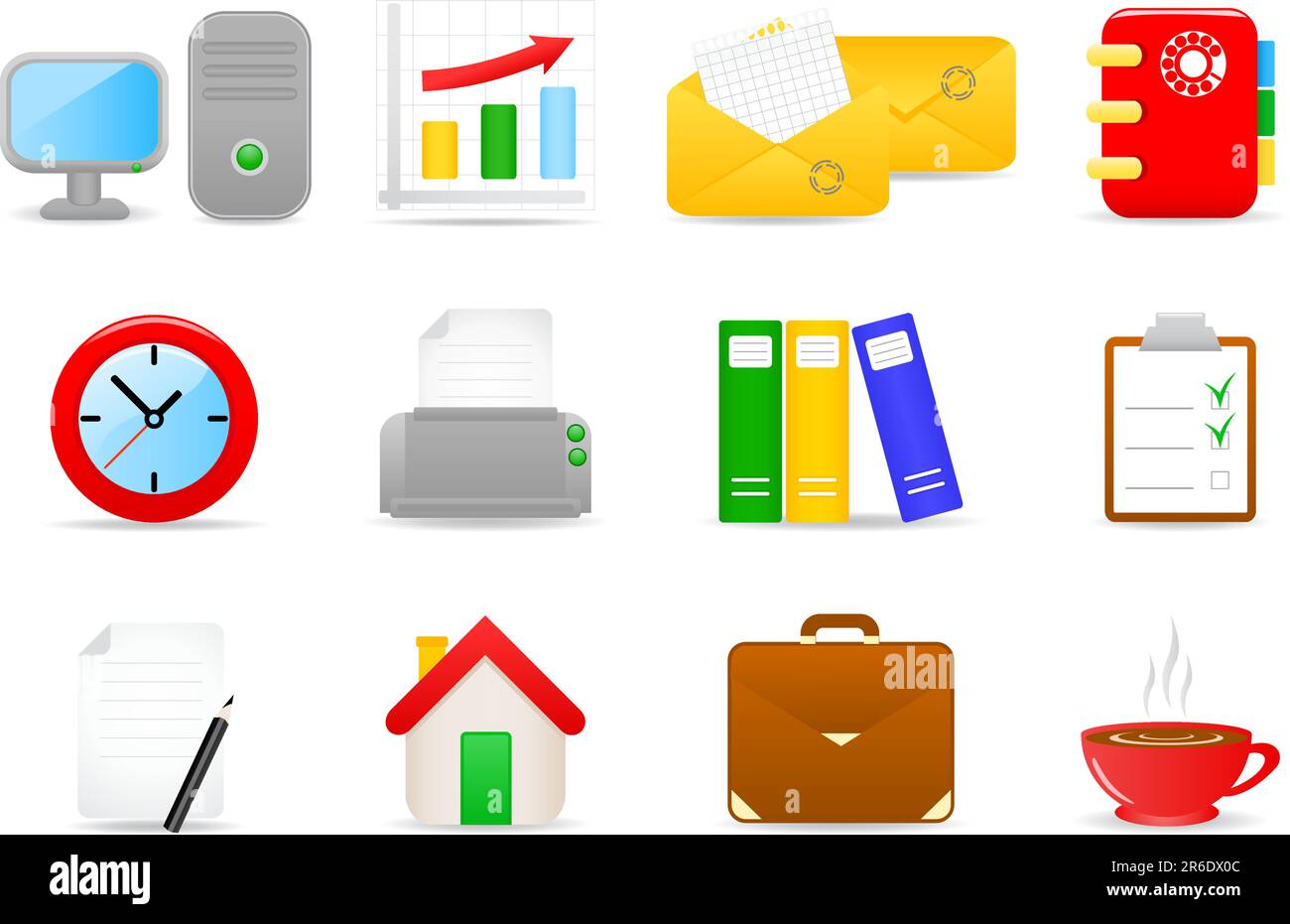 Vector illustration of office icons Stock Vector Image & Art - Alamy