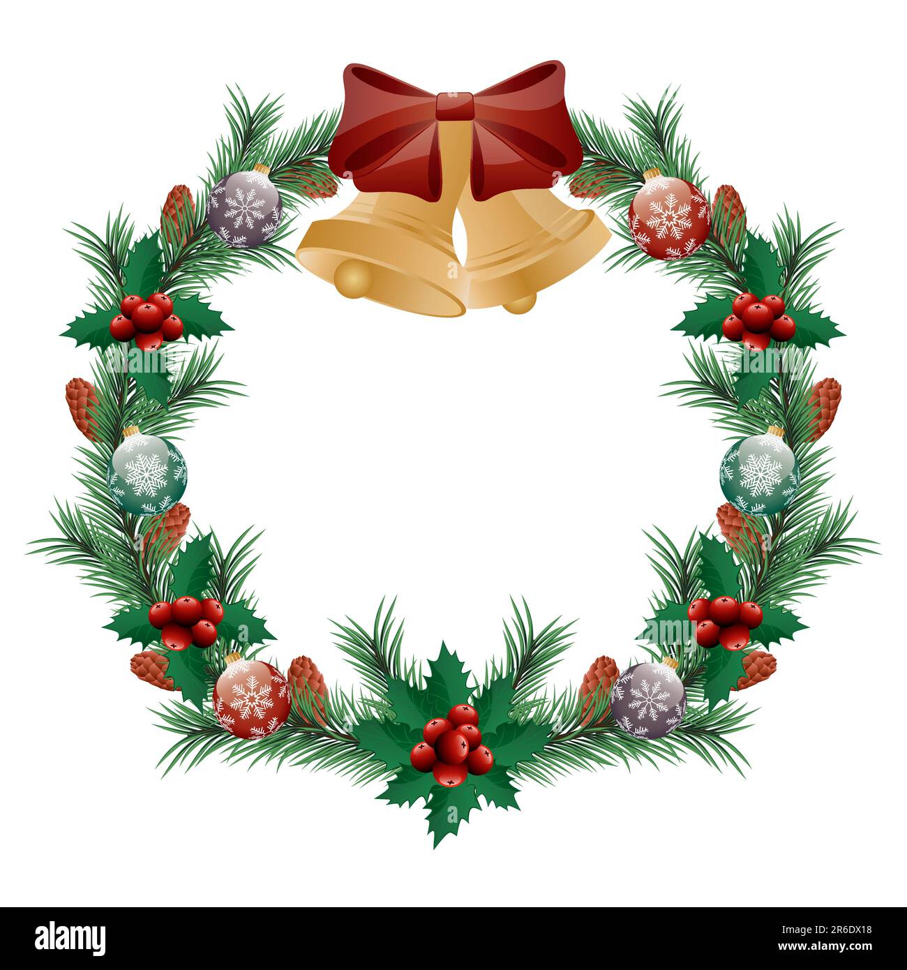 Christmas wreath on retro Cut Out Stock Images & Pictures - Alamy