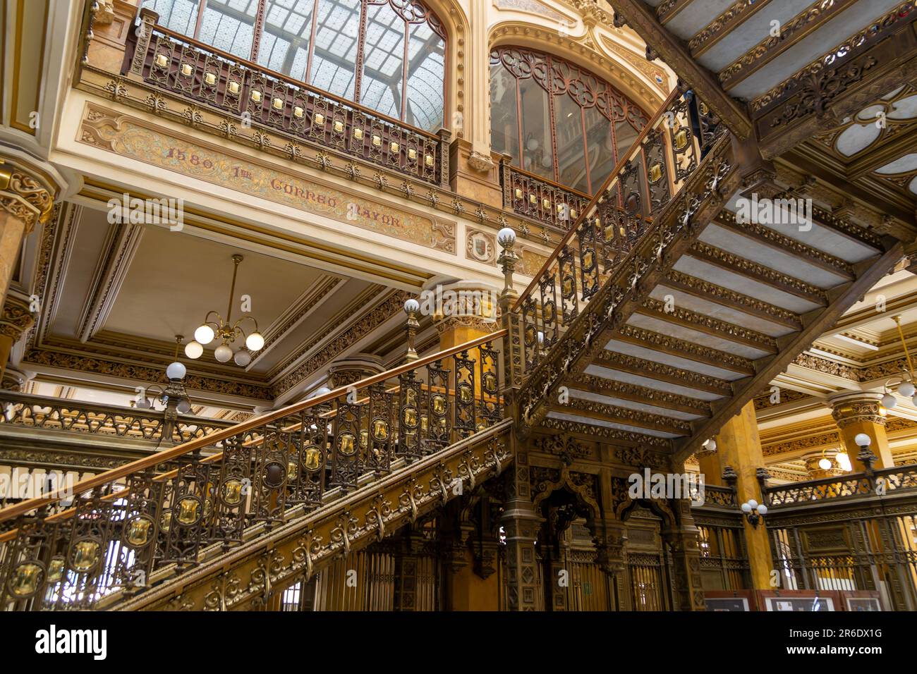 Palacio de Correos de México, palatial interior of historic Post Office ...