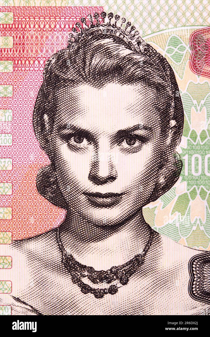 Princess Grace Kelly a portrait from Monaco money Stock Photo - Alamy