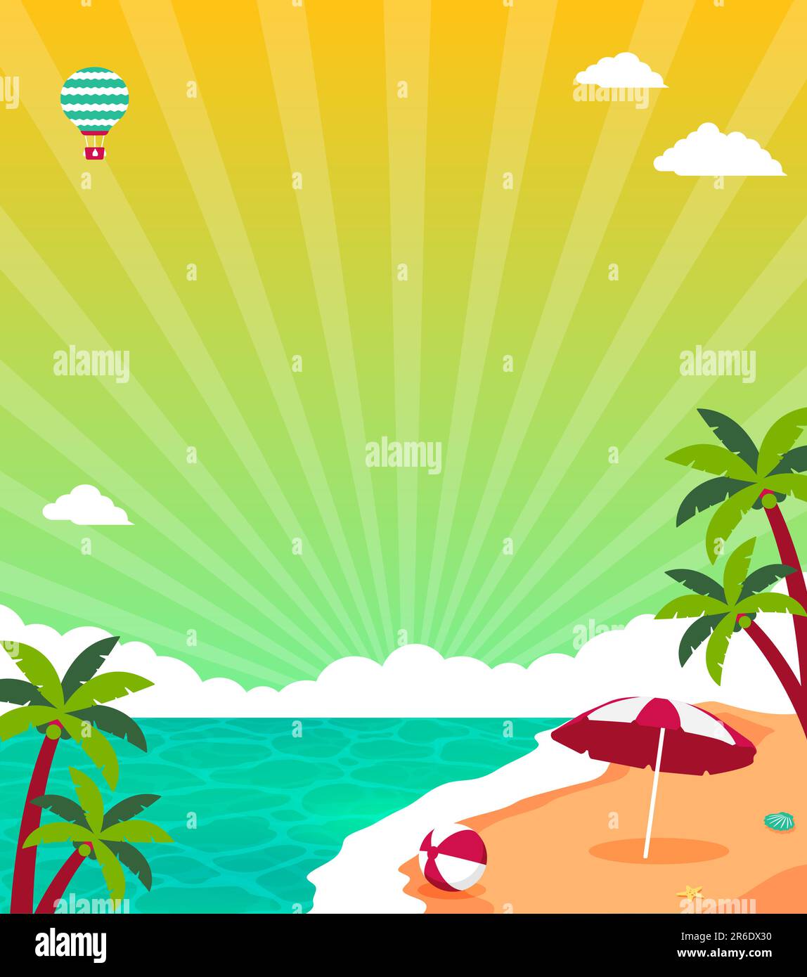 Summer beach vector banner illustration Stock Vector Image & Art - Alamy