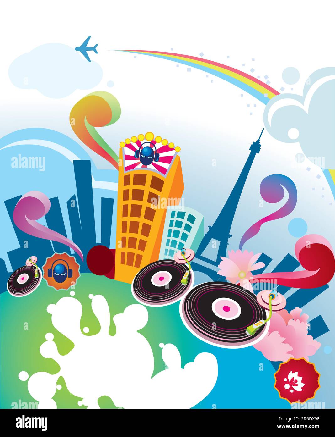 Rainbow city Stock Vector Images - Alamy