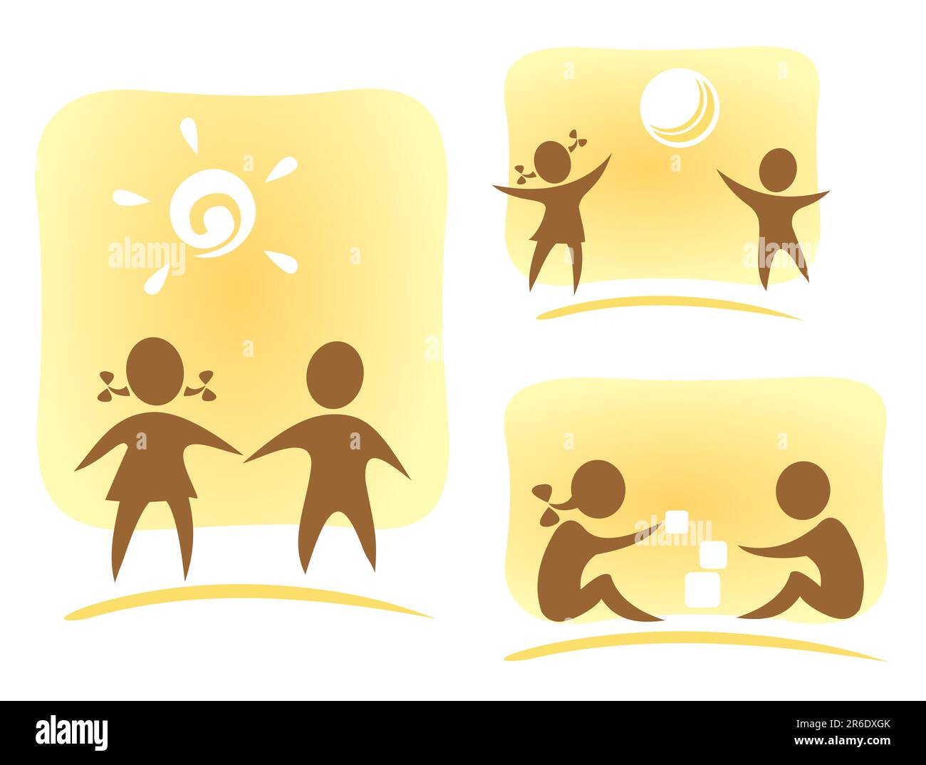 Stylized children symbols isolated on a white background Stock Vector ...