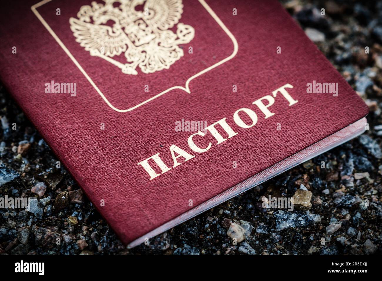 Russian passport close-up. national id of the Russian Federation ...