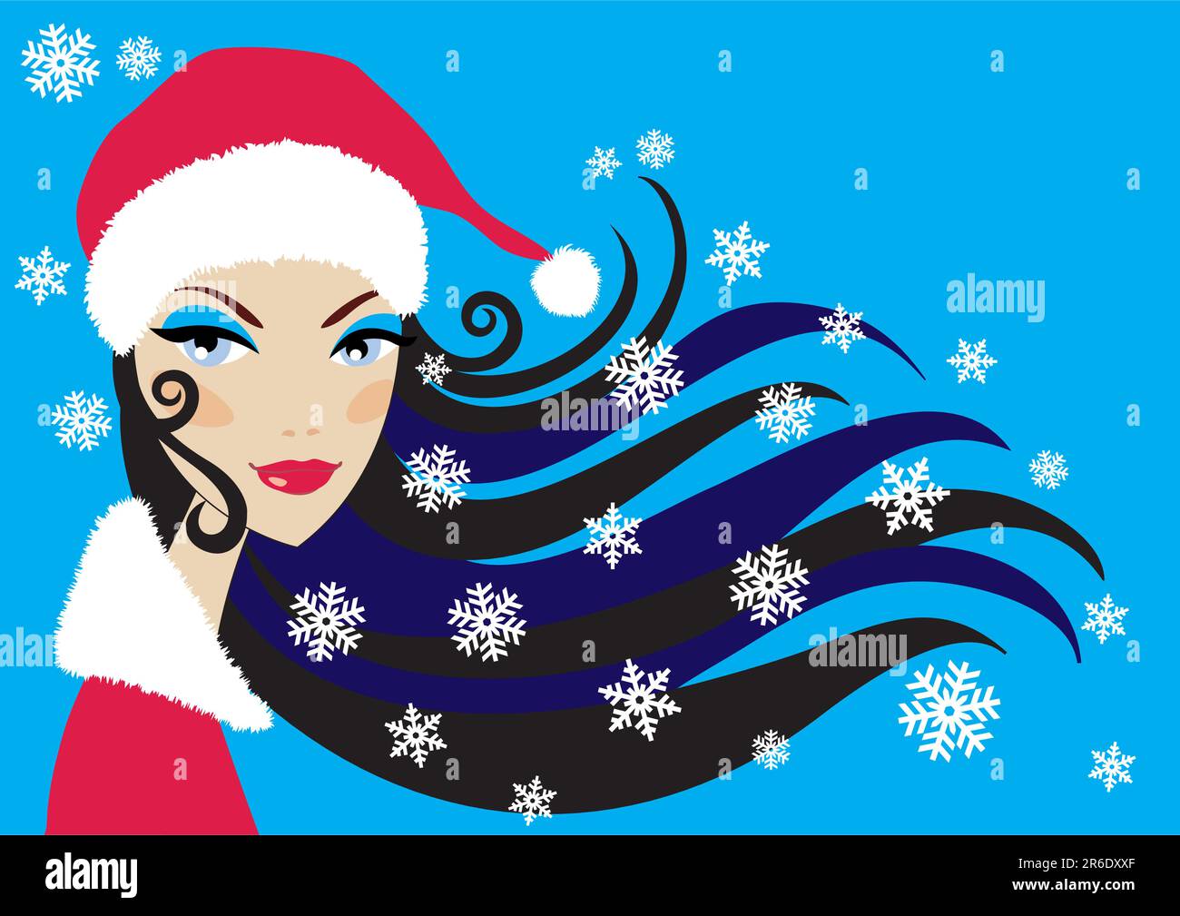 Santa face with snowflakes Stock Vector Images - Alamy