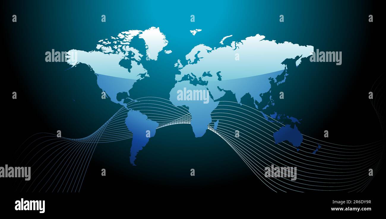 world map vector blue tones Stock Vector Image & Art - Alamy