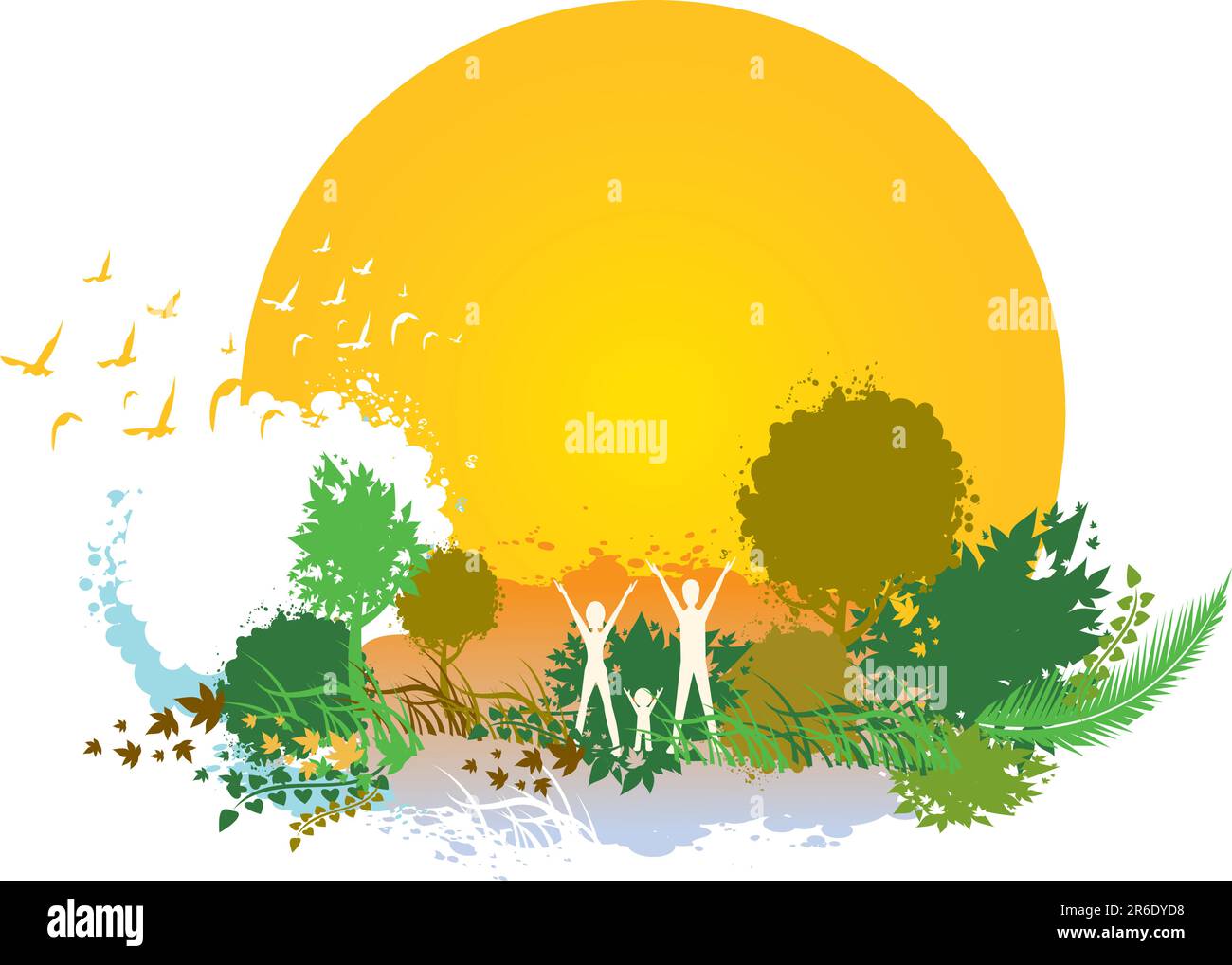 Nature sunrise scenery pattern background Stock Vector Image & Art - Alamy
