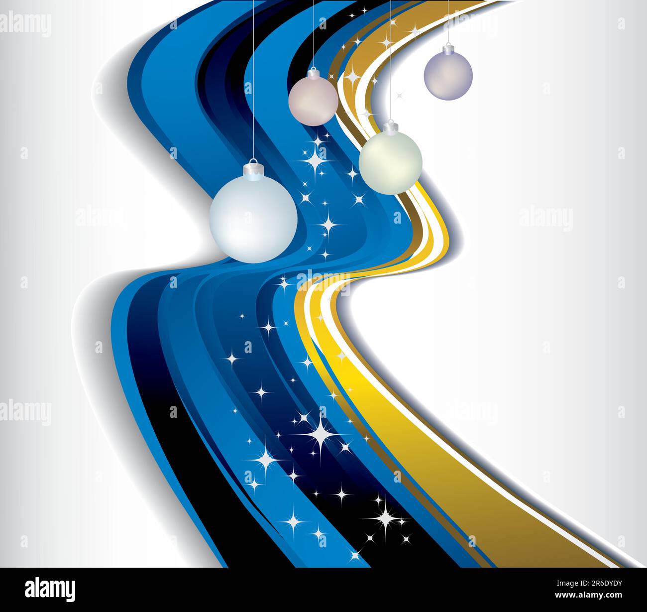 blue background with Christmas balls and waves Stock Vector Image & Art ...