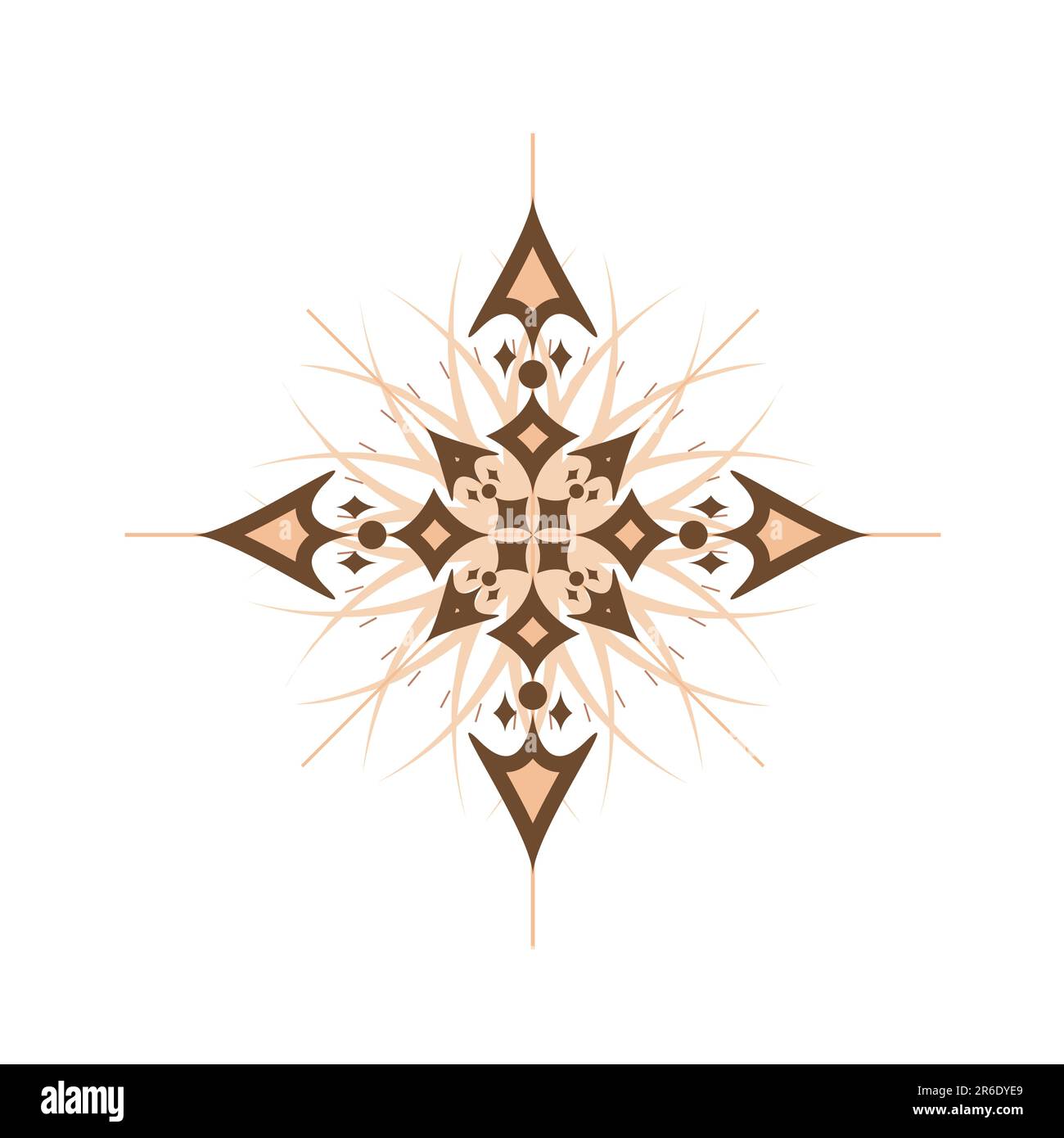 Vector illustration of abstract compass rose isolated on white Stock ...