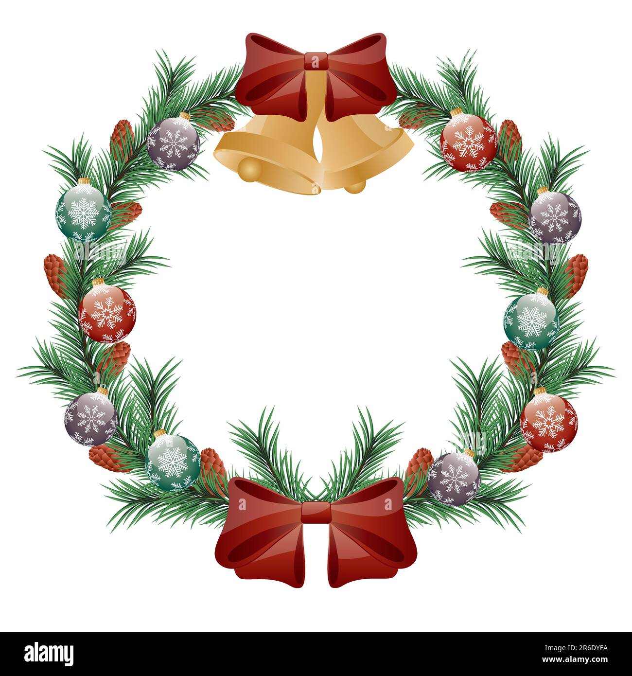 Christmas wreath isolated on white background. Vector illustration ...