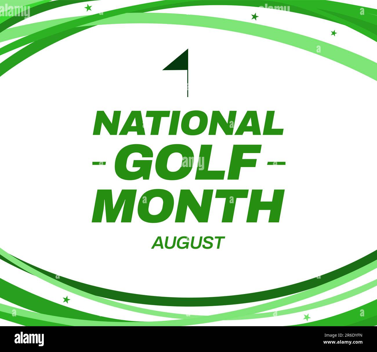 August is National Golf Month, background design in natural green color ...