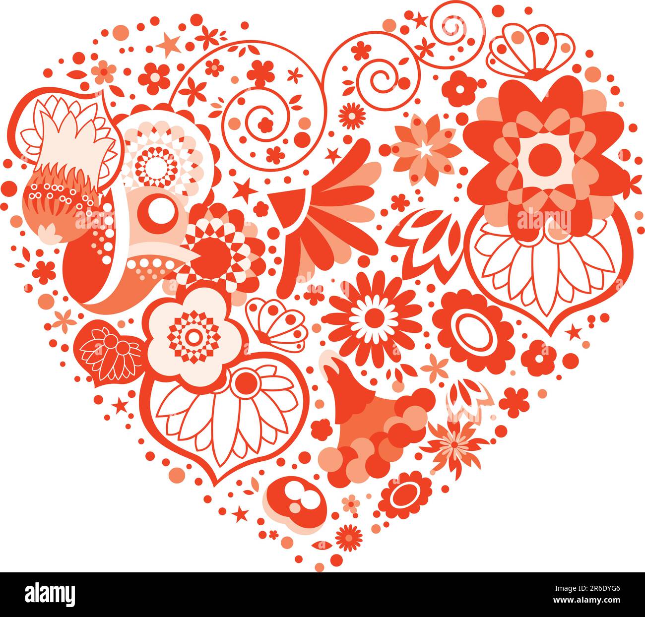 fashion floral heart pattern design Stock Vector Image & Art - Alamy
