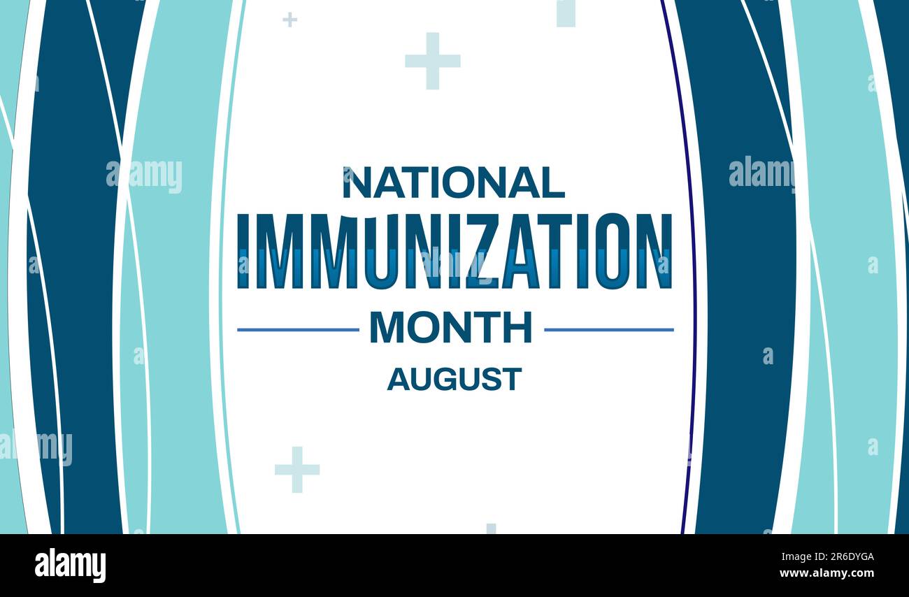 August is national immunization month, background design with colorful ...