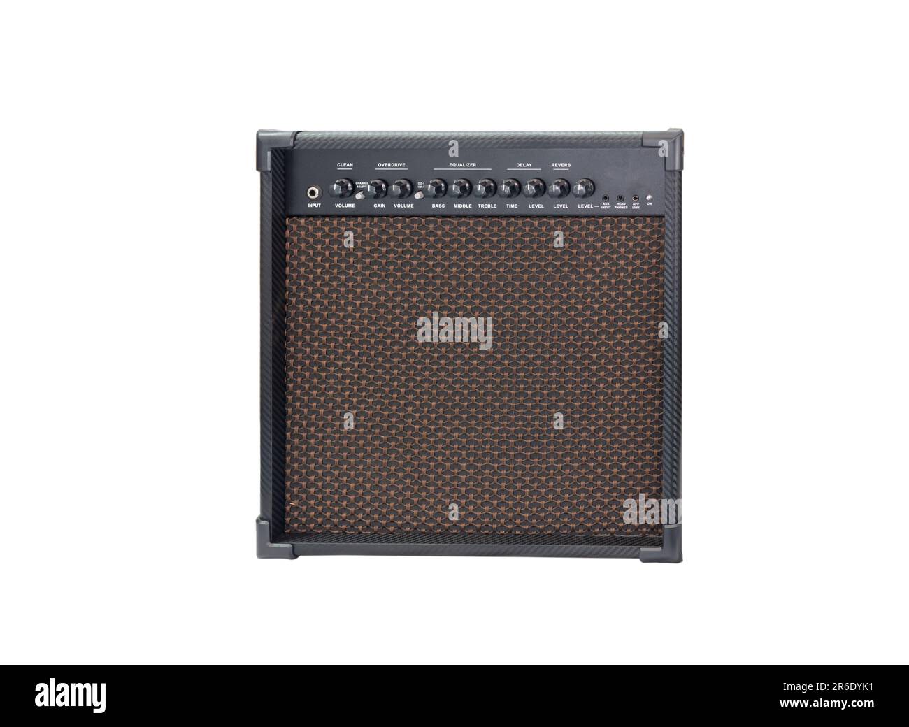guitar amplifier isolated on white background, clean and overdrive ...